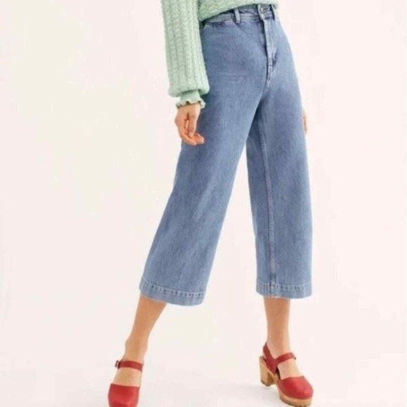 We The Free | Jeans | We The Free People Wide Leg Jeans Womens 3 Capri ...